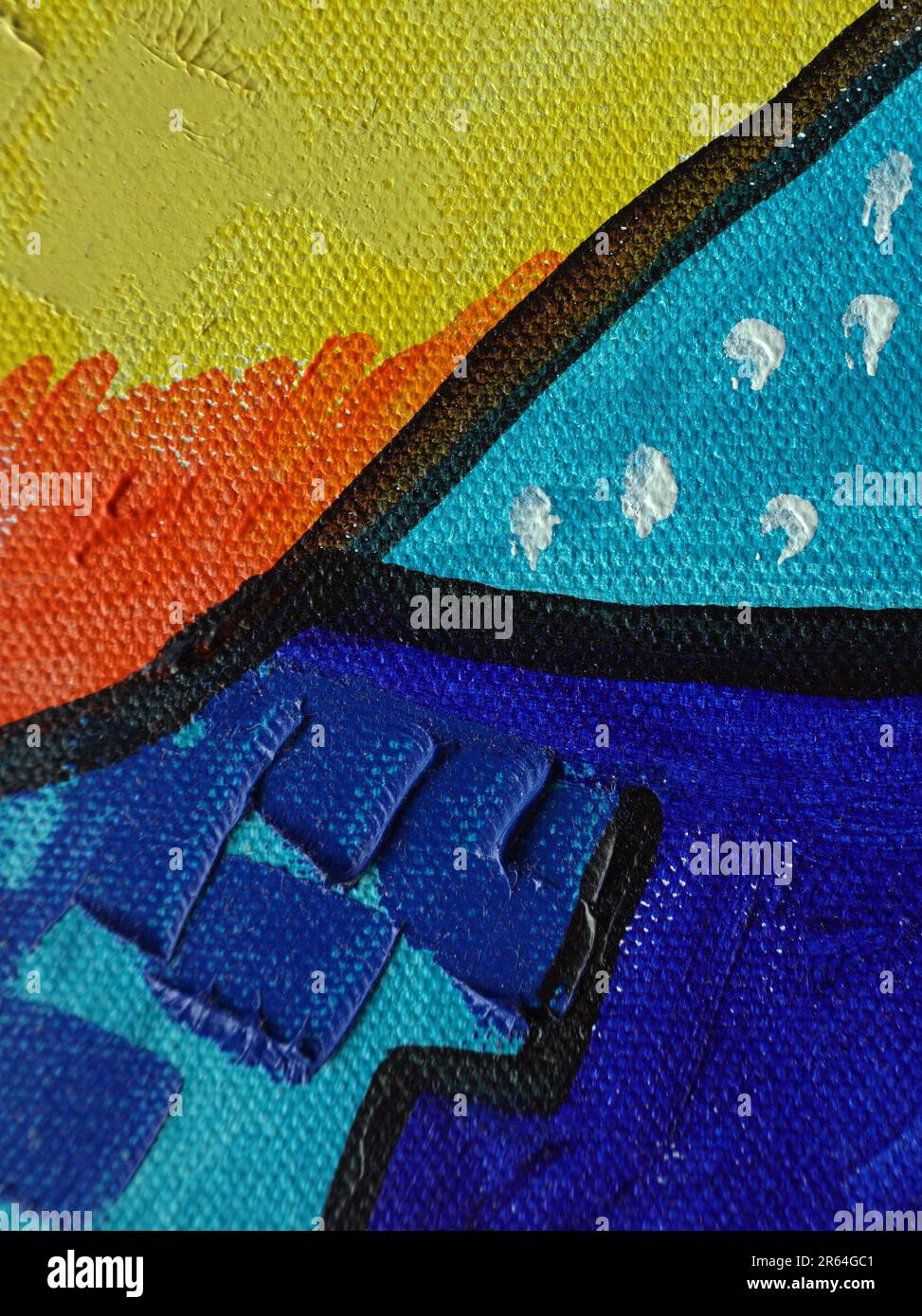 Art oil color painting Abstract geometric shapes Stock Photo - Alamy