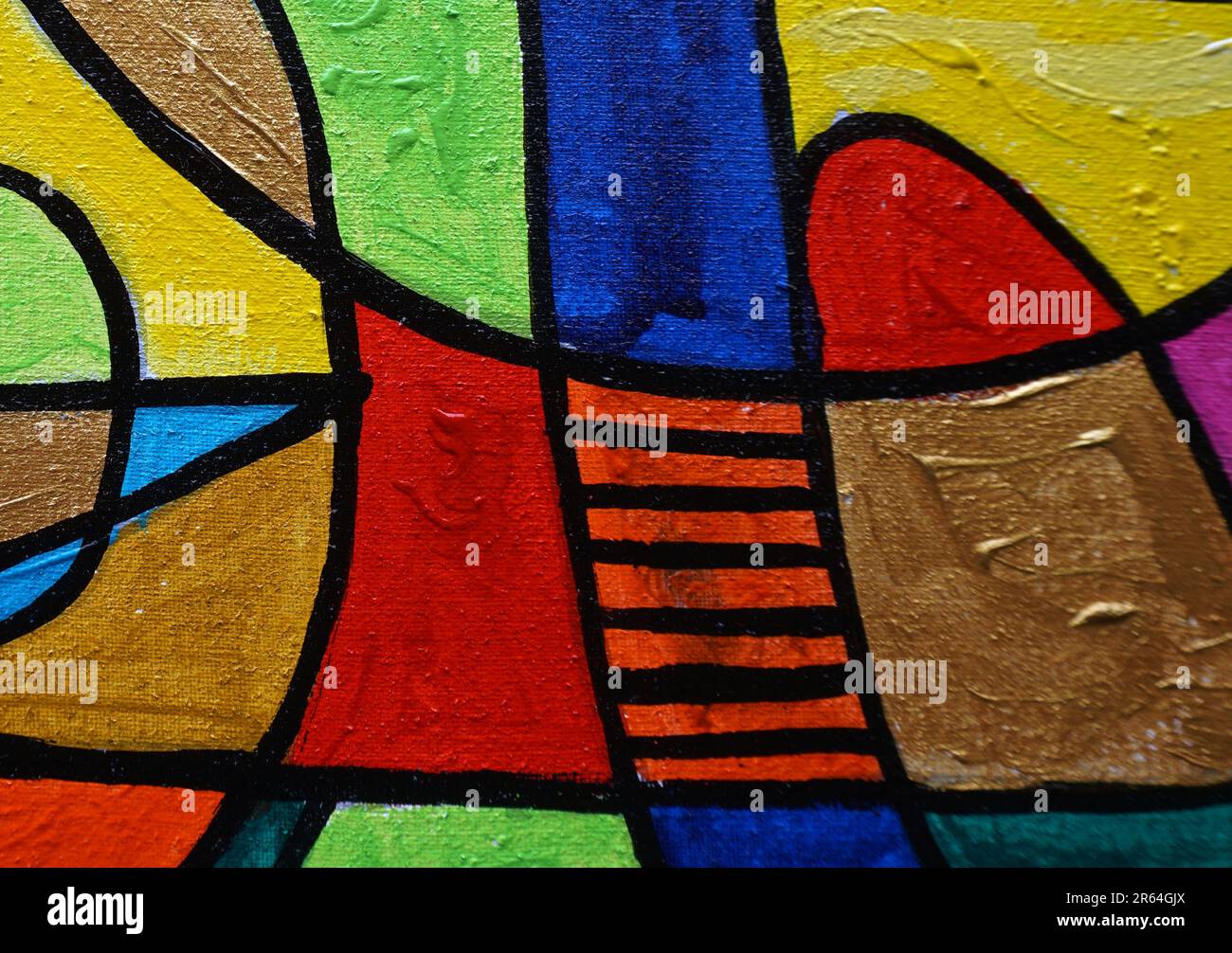 Art oil color painting Abstract geometric shapes Stock Photo - Alamy