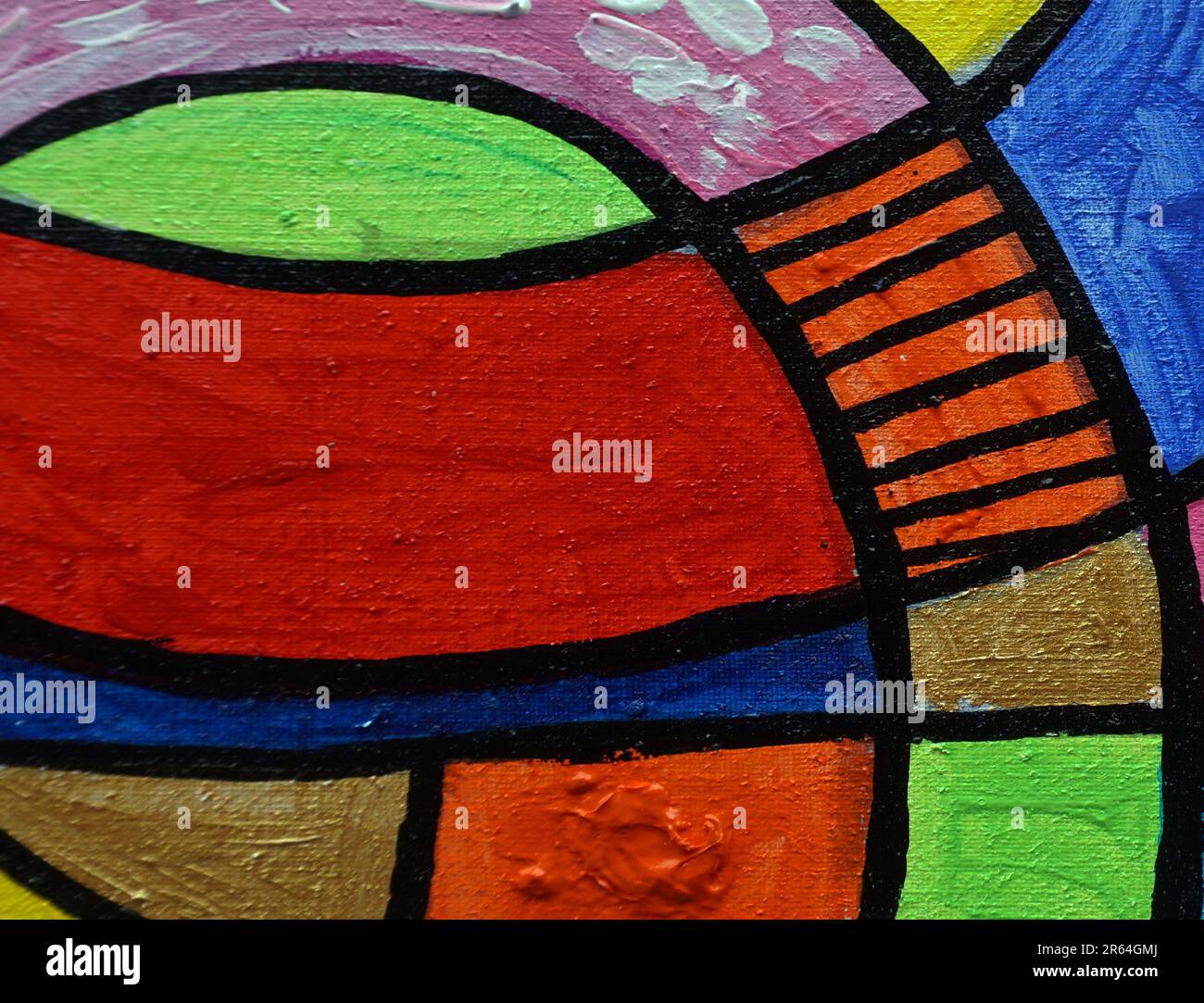 Art oil color painting Abstract geometric shapes Stock Photo - Alamy