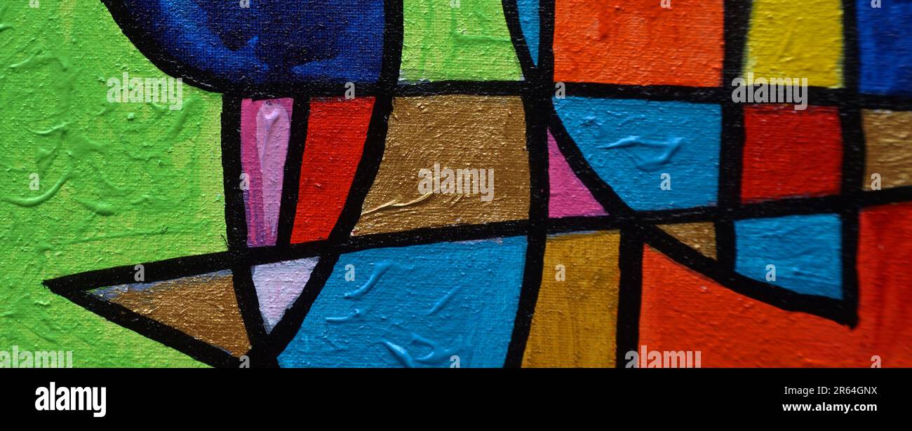 Art oil color painting Abstract geometric shapes Stock Photo - Alamy