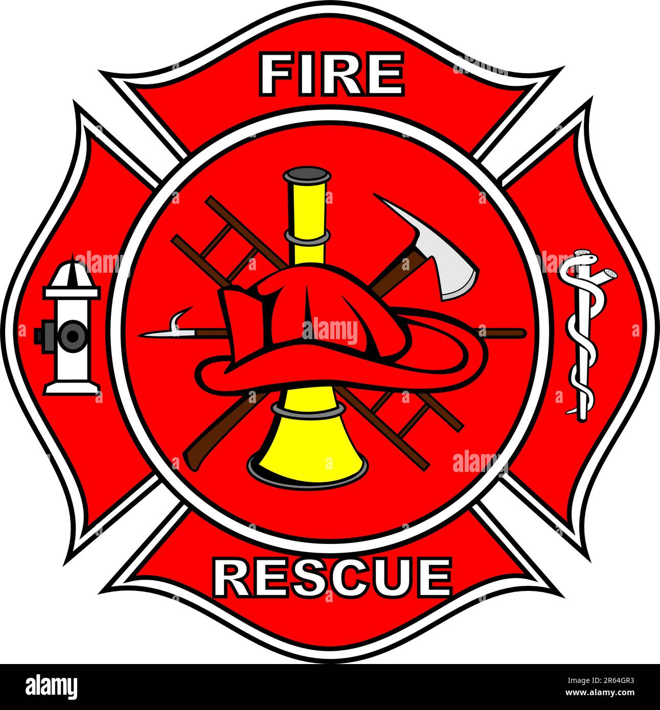 A Firefighter patch with symbols Stock Vector Image & Art - Alamy
