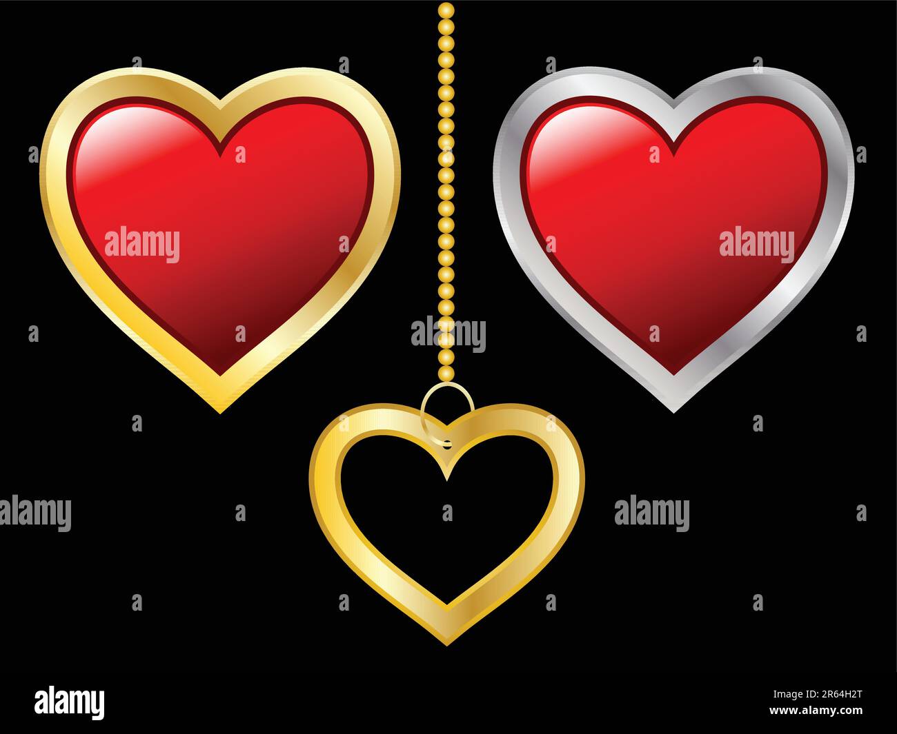 Gold golden love heart Stock Vector Images - Alamy