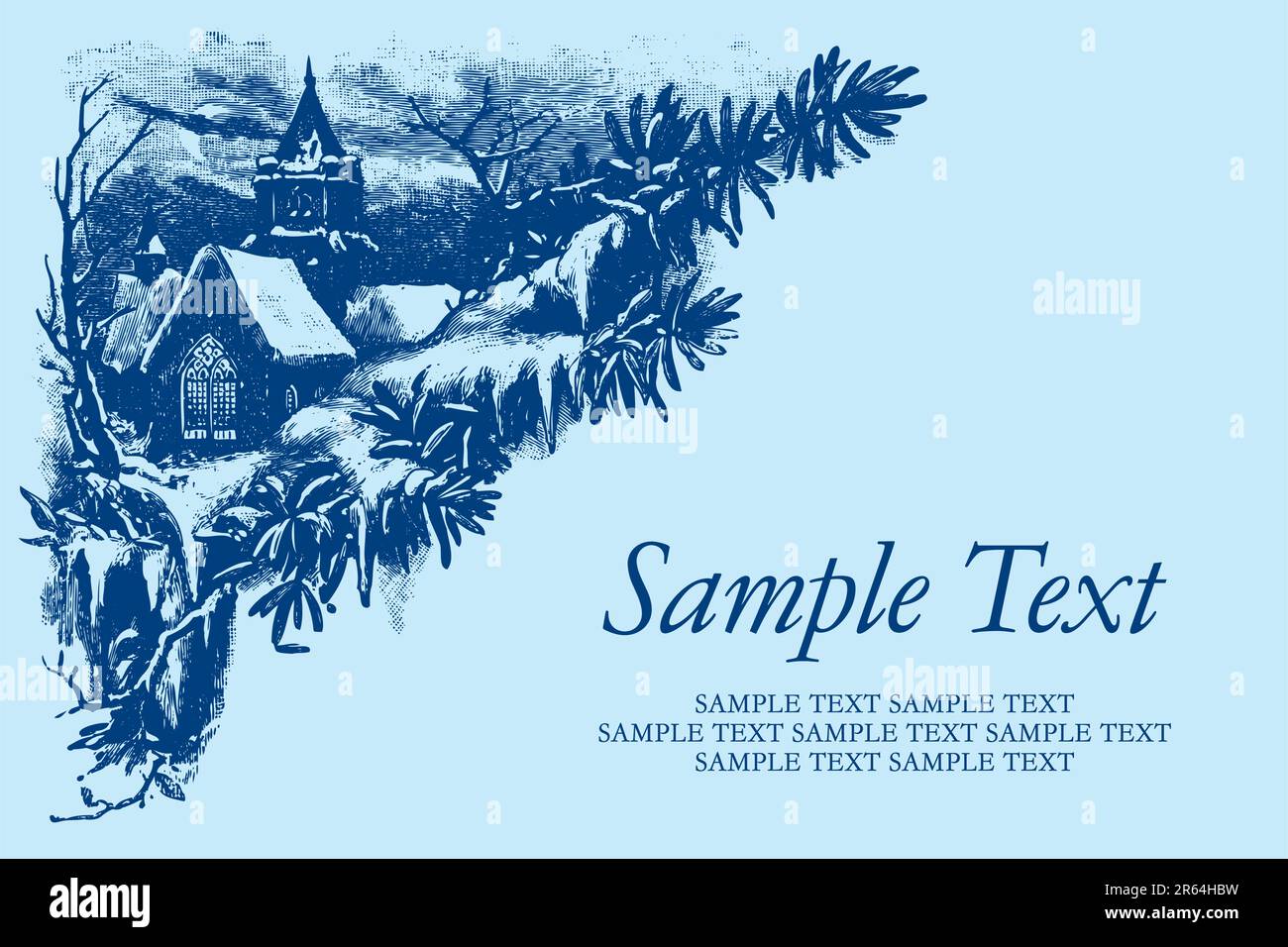 vintage card with antique engraving, scalable and editable vector ...