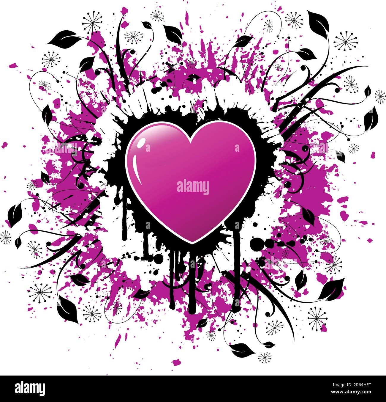 Heart on grunge style Cut Out Stock Images & Pictures - Alamy
