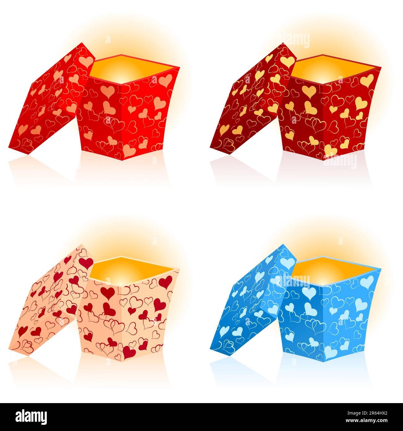 Pink gift boxes hearts Cut Out Stock Images & Pictures - Alamy