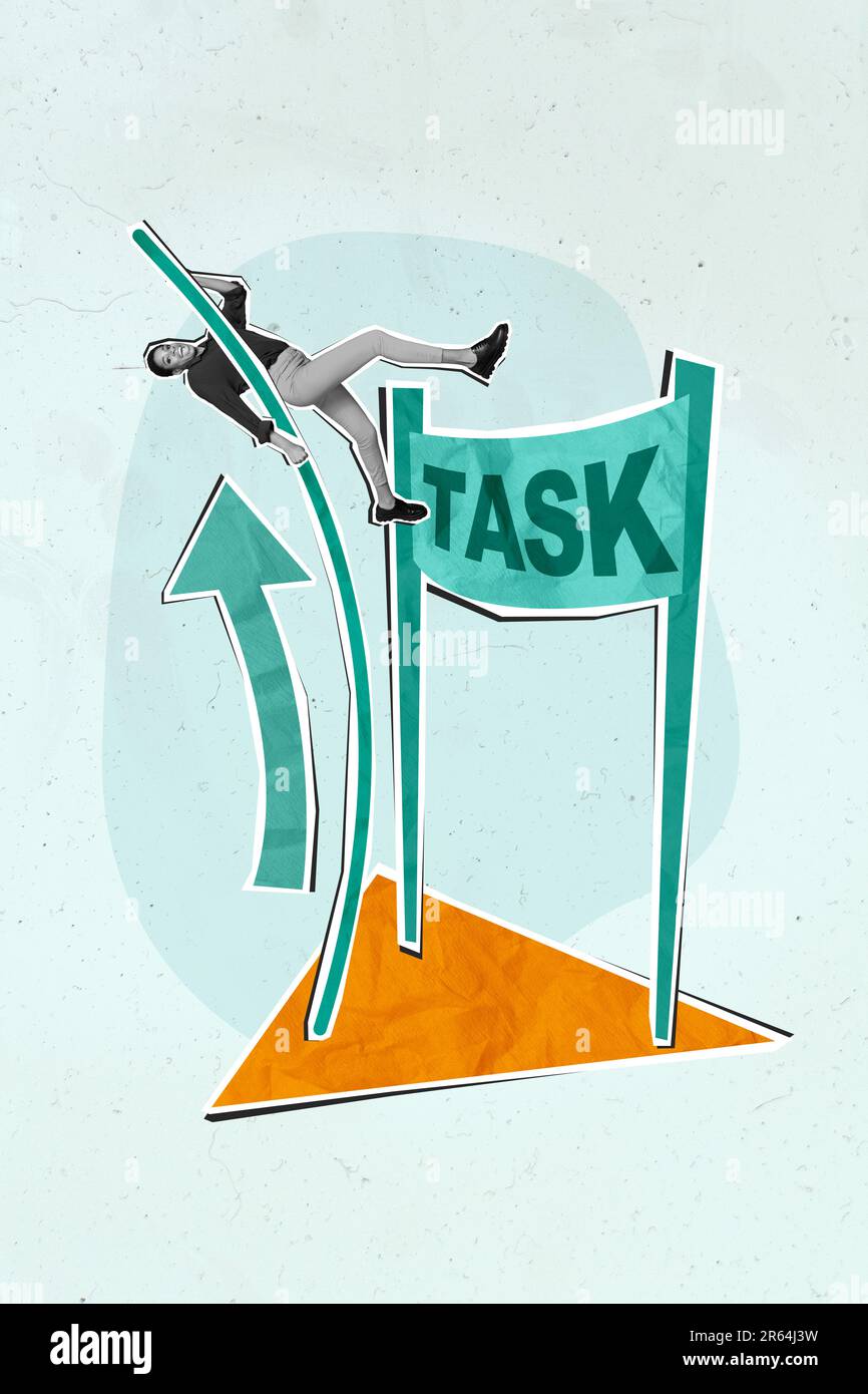 Poster drawing banner collage of businesswoman businessman with full ...