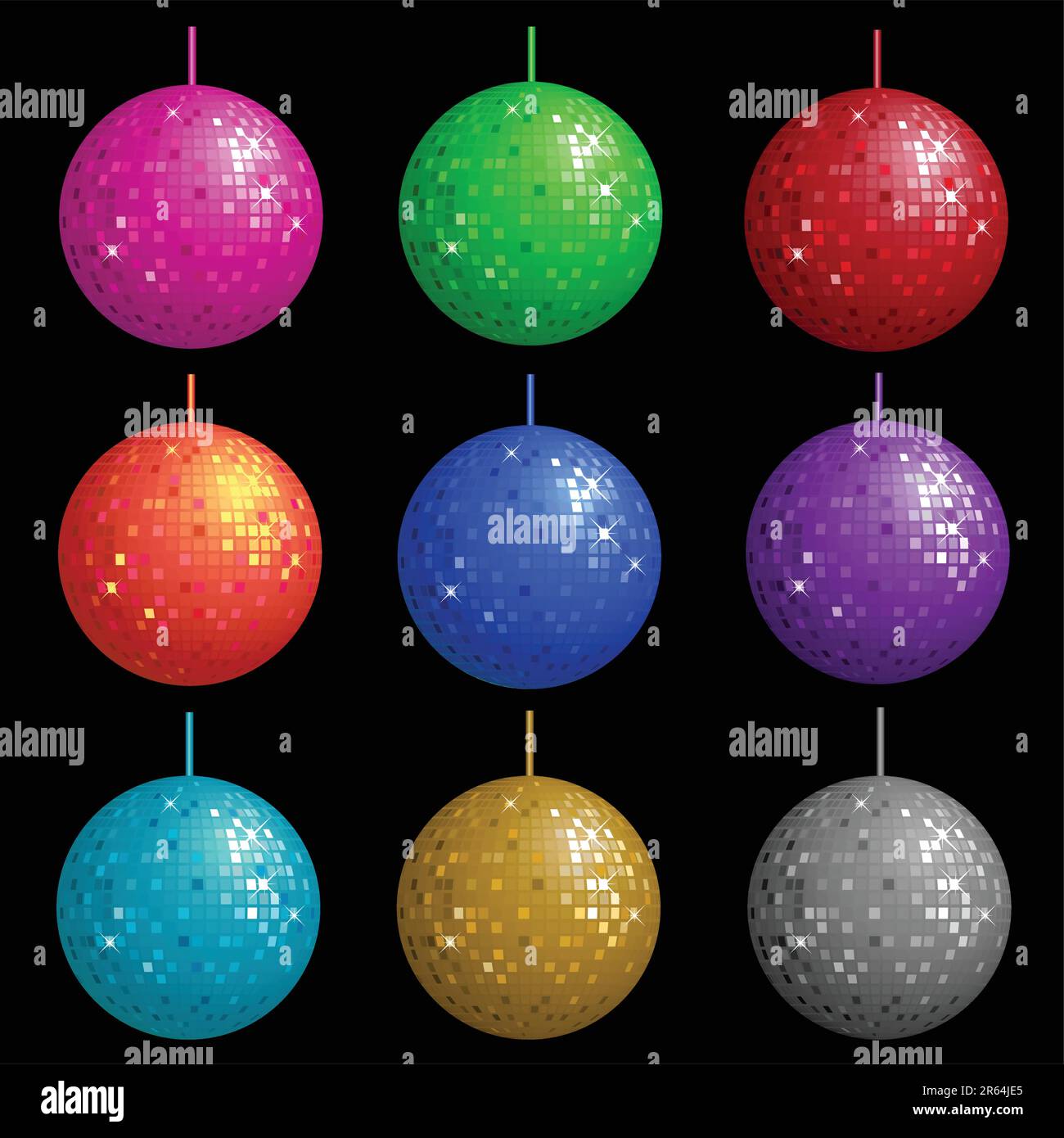 Colourful disco balls Stock Vector Image & Art - Alamy