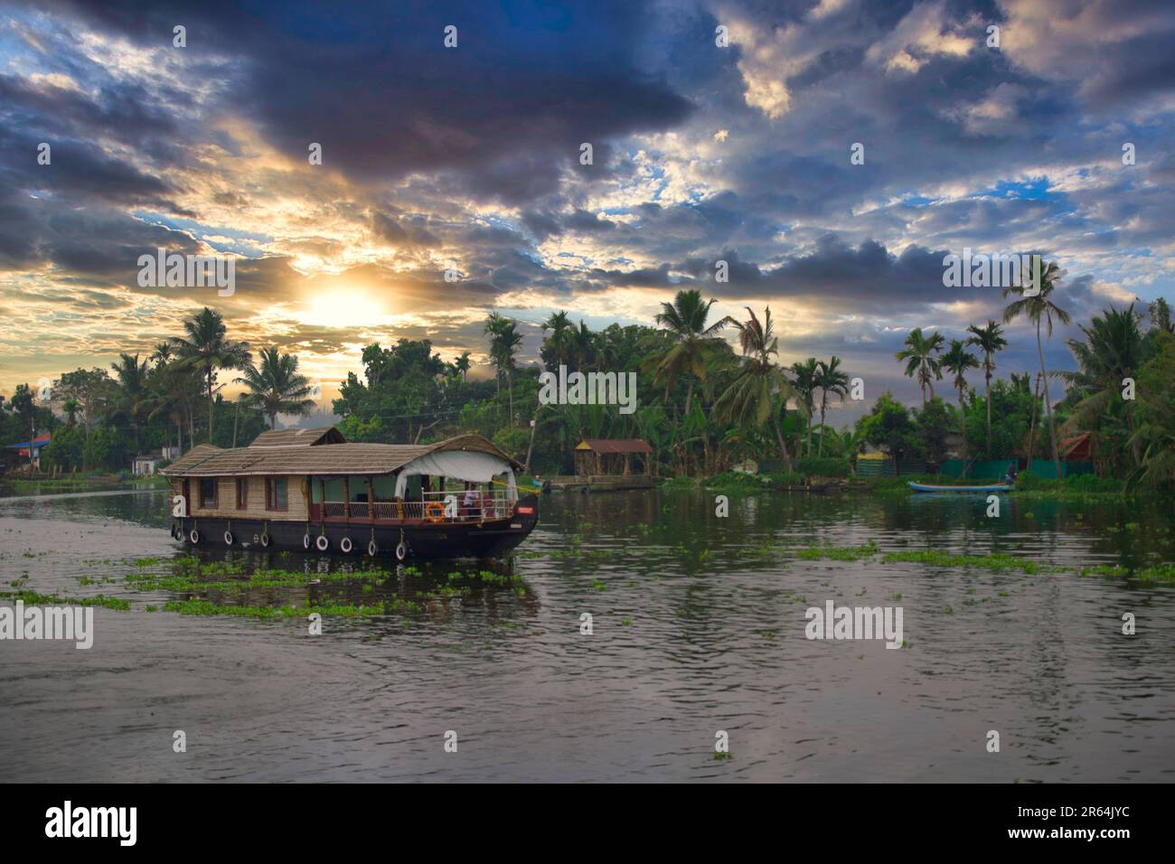shot of Kerala back Waters with house boots Stock Photo - Alamy