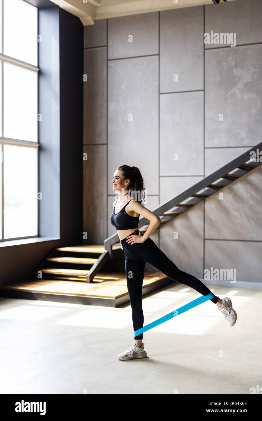 Exercise band woman feet hi-res stock photography and images - Alamy