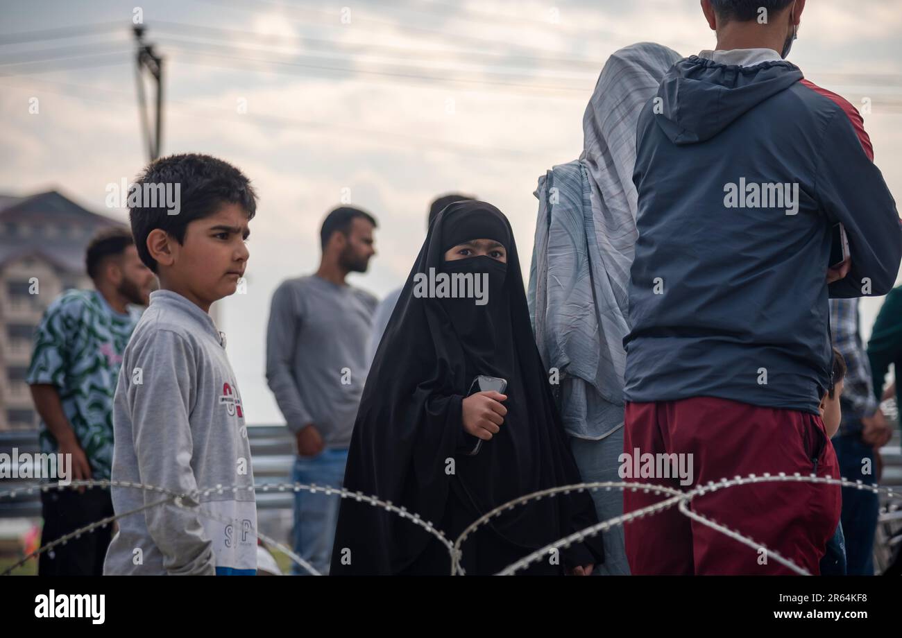 Srinagar, India. 07th June, 2023. A girl dressed in a burqa is seen ...