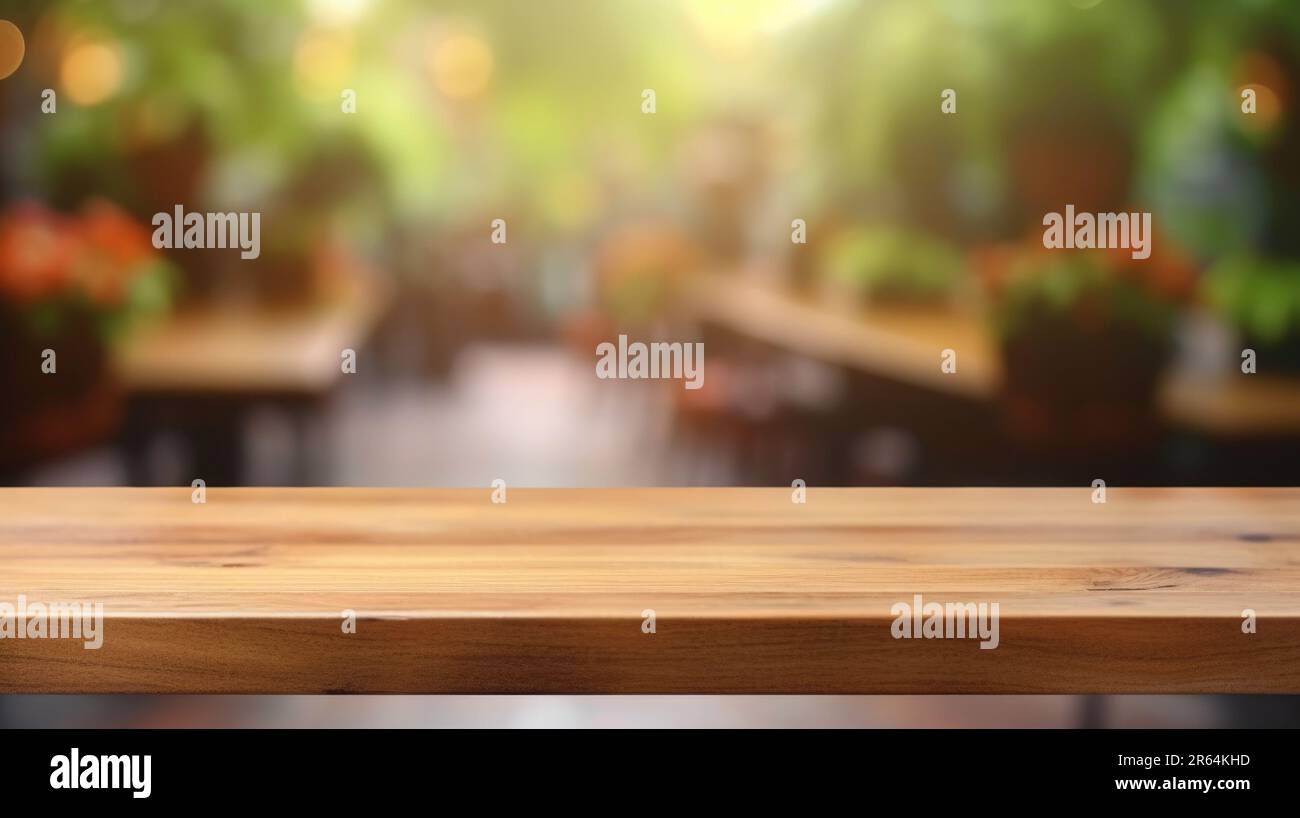 The empty wooden table top with blur background. Exuberant image Stock ...