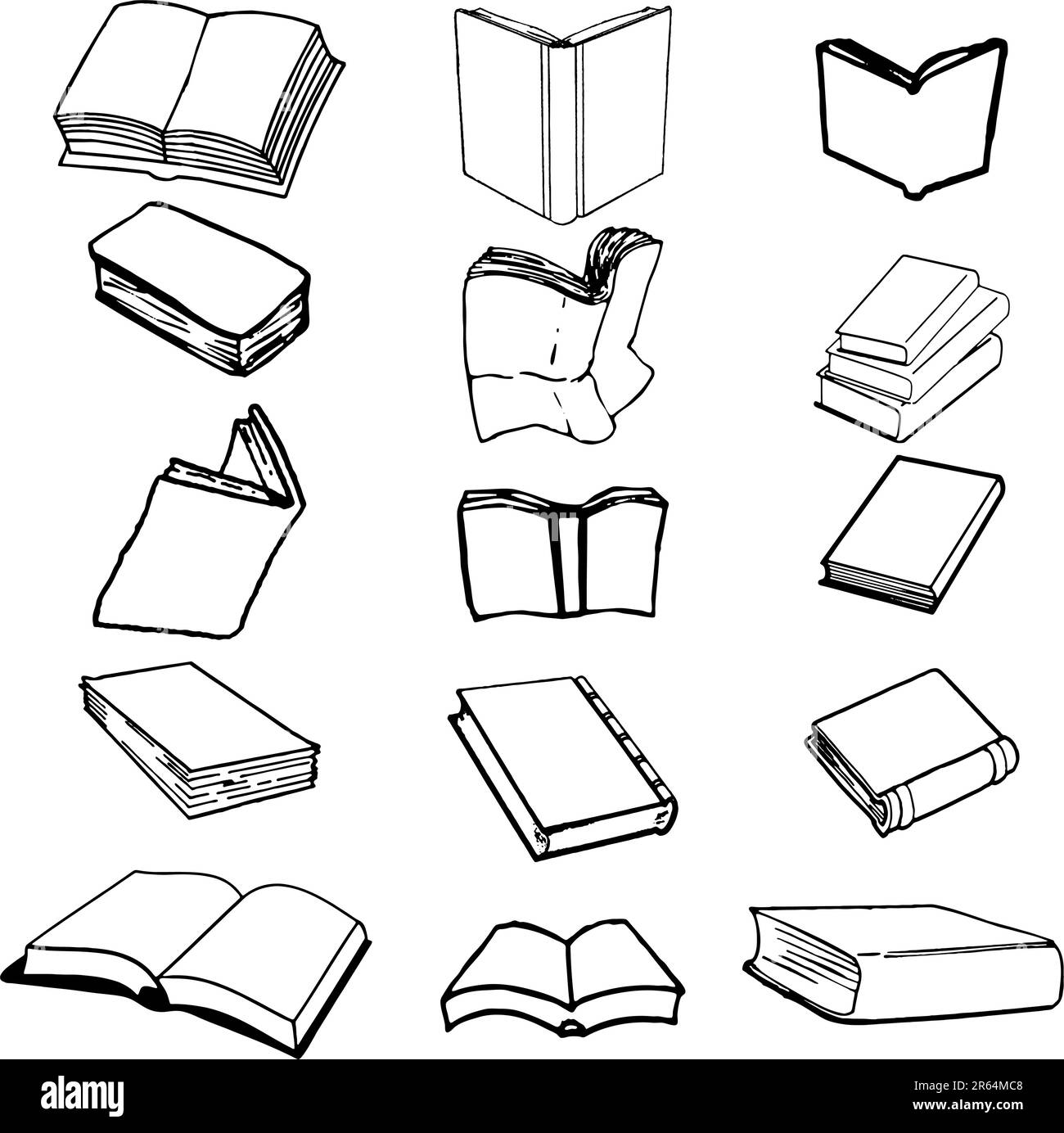 Books on isolated background, vector illustration, EPS file included ...