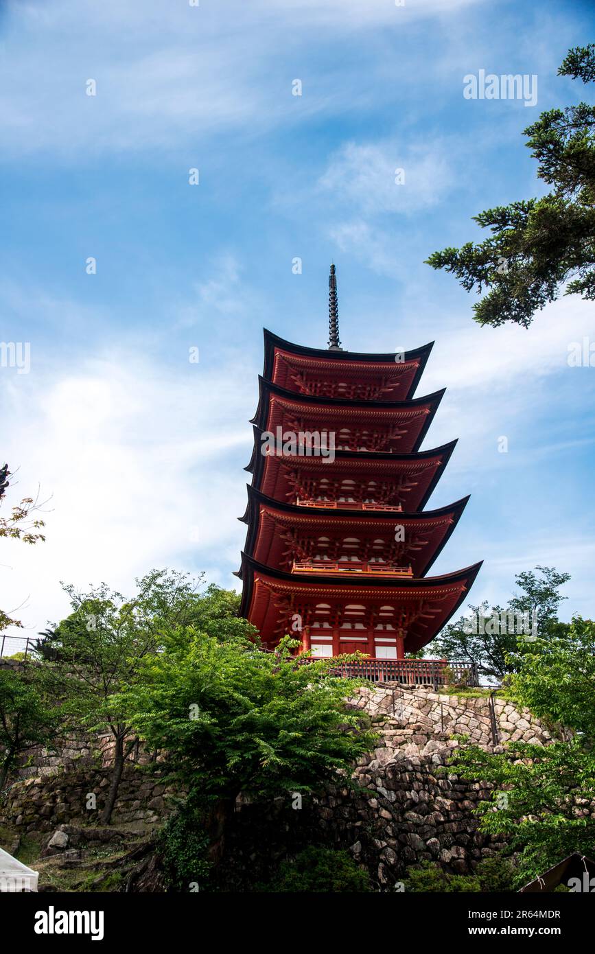 A five story pagoda at Itsukushima Shrine Stock Photo - Alamy