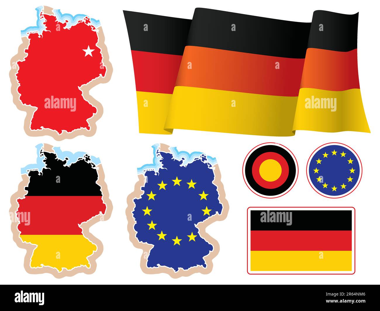 Collection of german national design elements, vector. The base map is ...