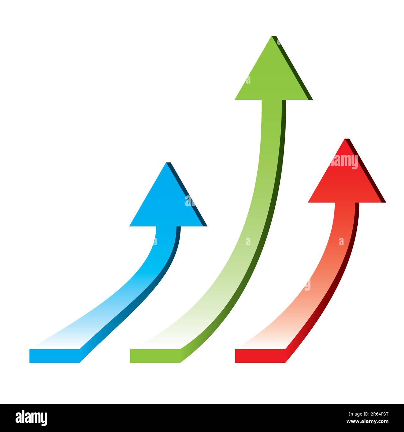 3d arrows pointing upwards - rising economy / vector illustration Stock ...