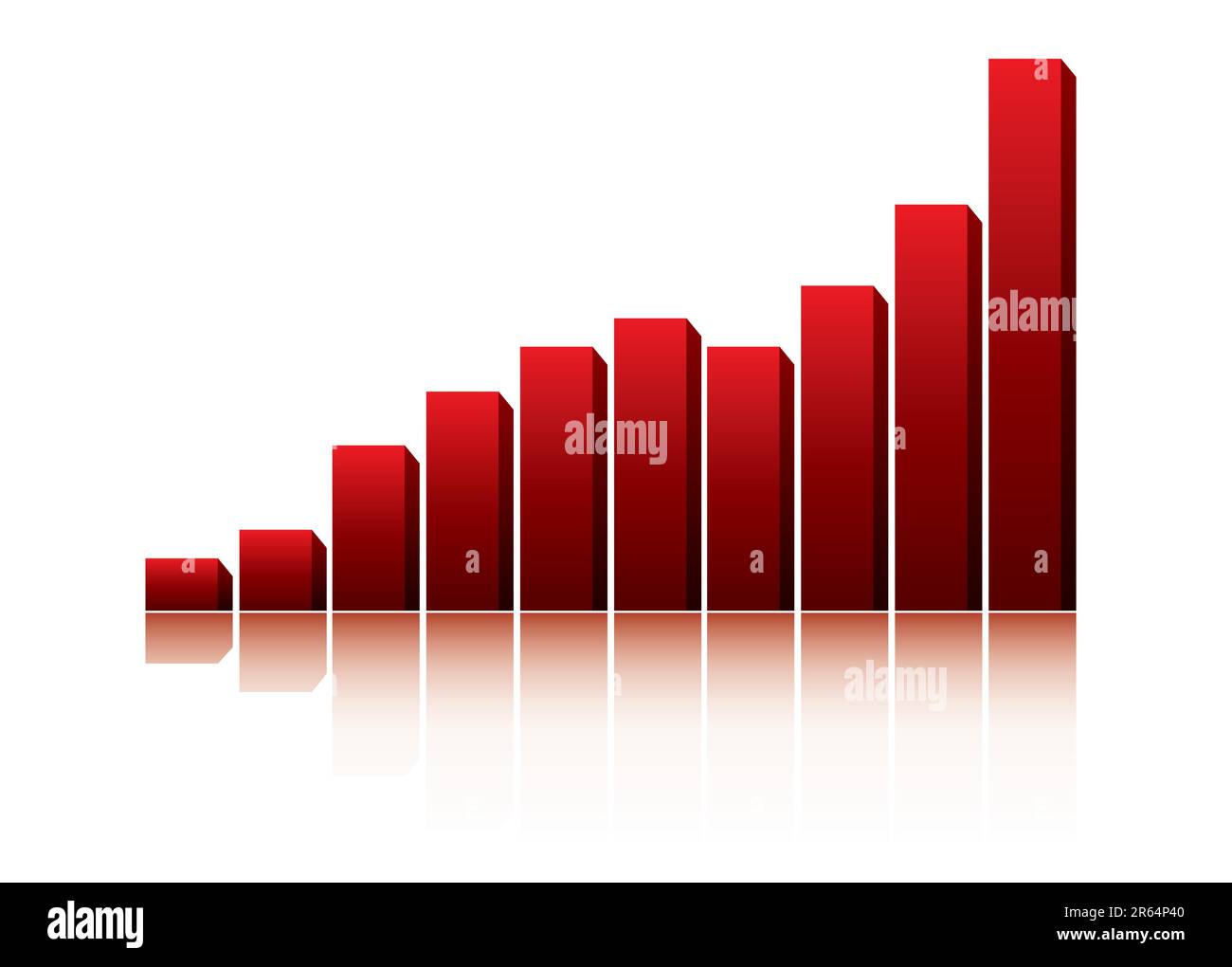 3d graph showing rise in profits or earnings / vector illustration ...