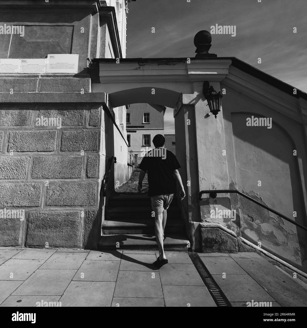 Man in shorts Black and White Stock Photos & Images - Alamy