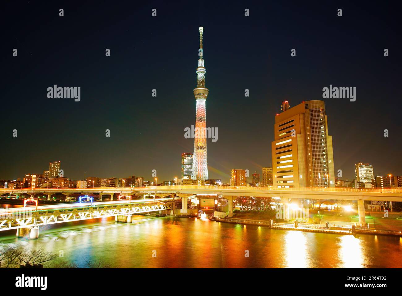 Candle Tree of Tokyo Sky Tree and Tobu Skytree Line Stock Photo - Alamy