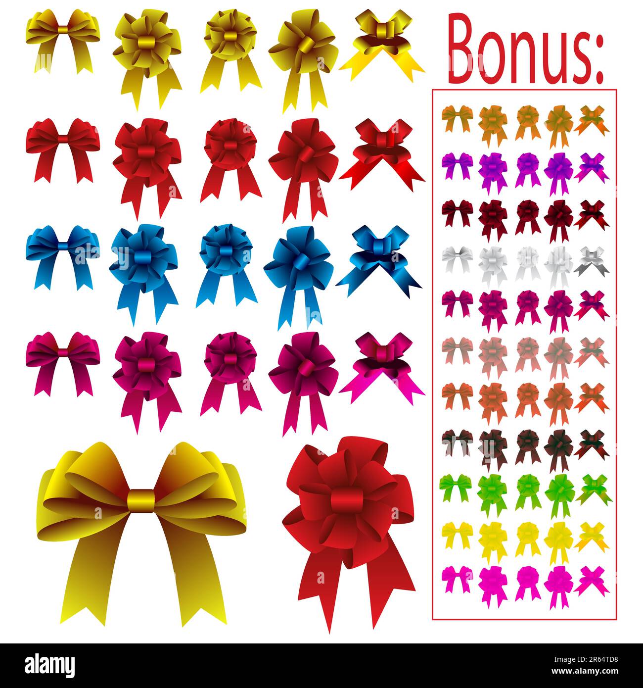 Collection of different colored bows for holidays Stock Vector Image ...