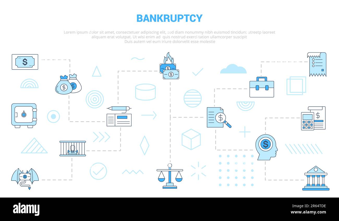 bankruptcy financial concept with icon set template banner with modern ...