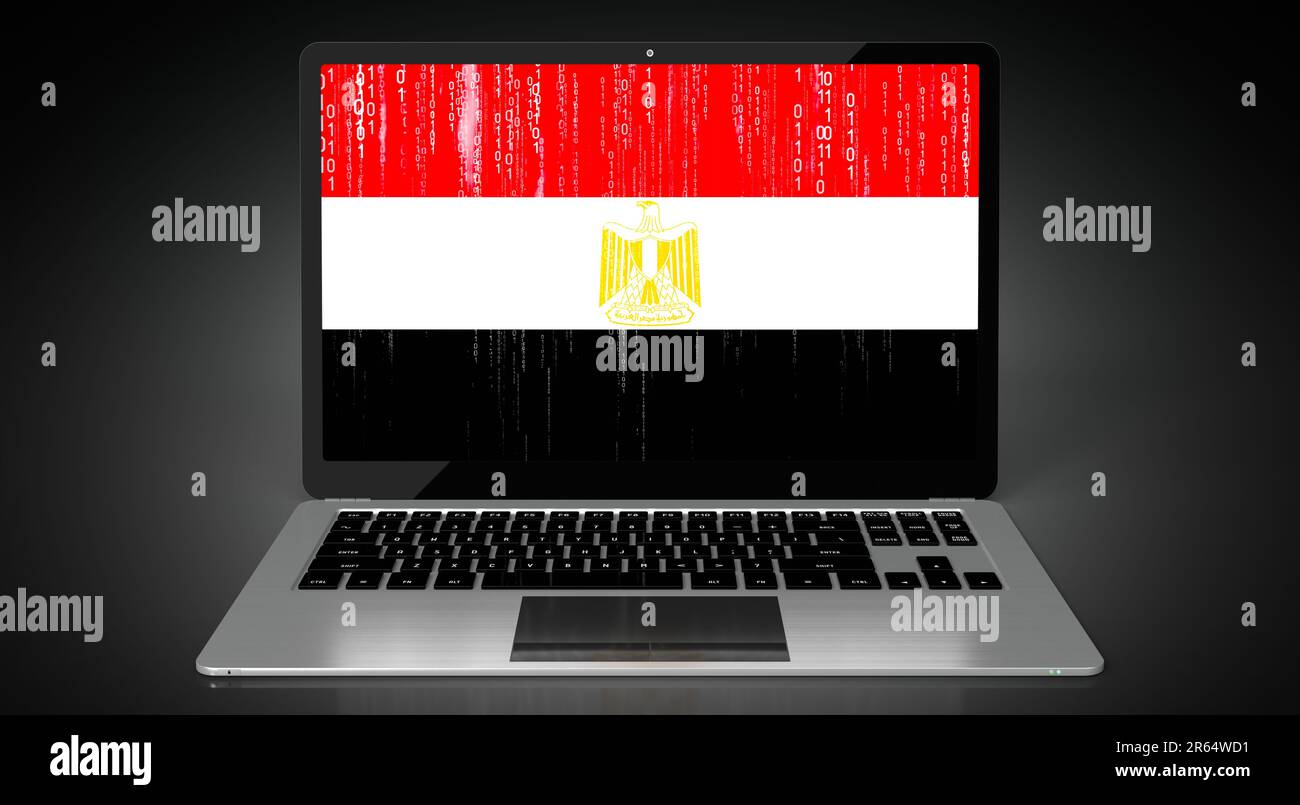 Egypt - country flag and binary code on laptop screen - 3D illustration Stock Photo - Alamy