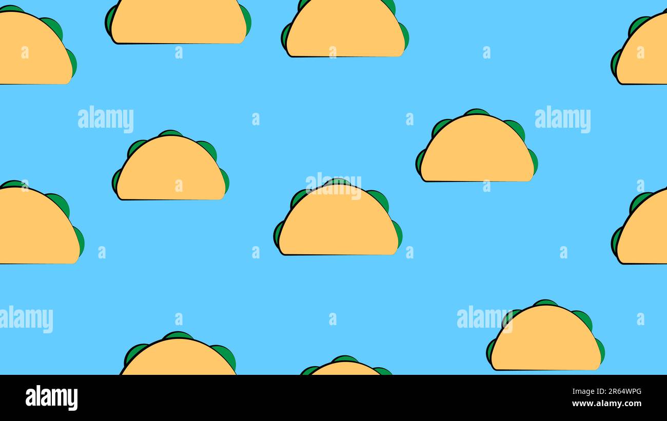 tacos on blue background, vector illustration, pattern. Mexican cuisine ...