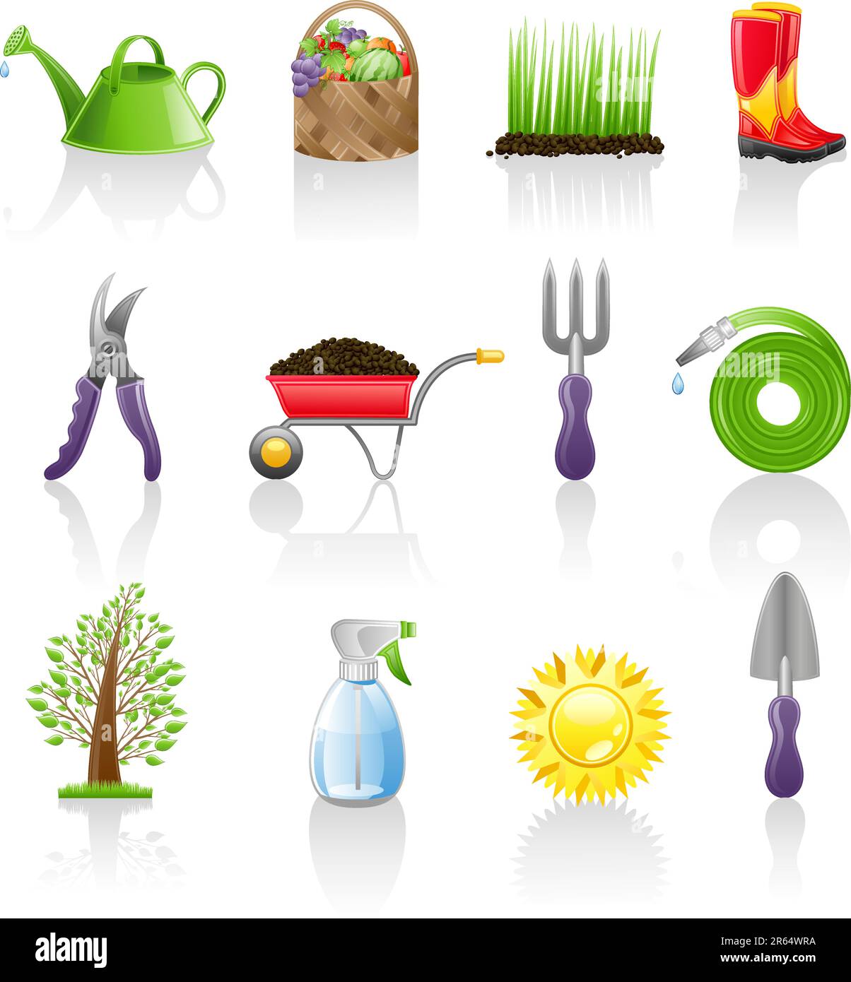 Garden icon set. Isolated on a white background Stock Vector Image ...