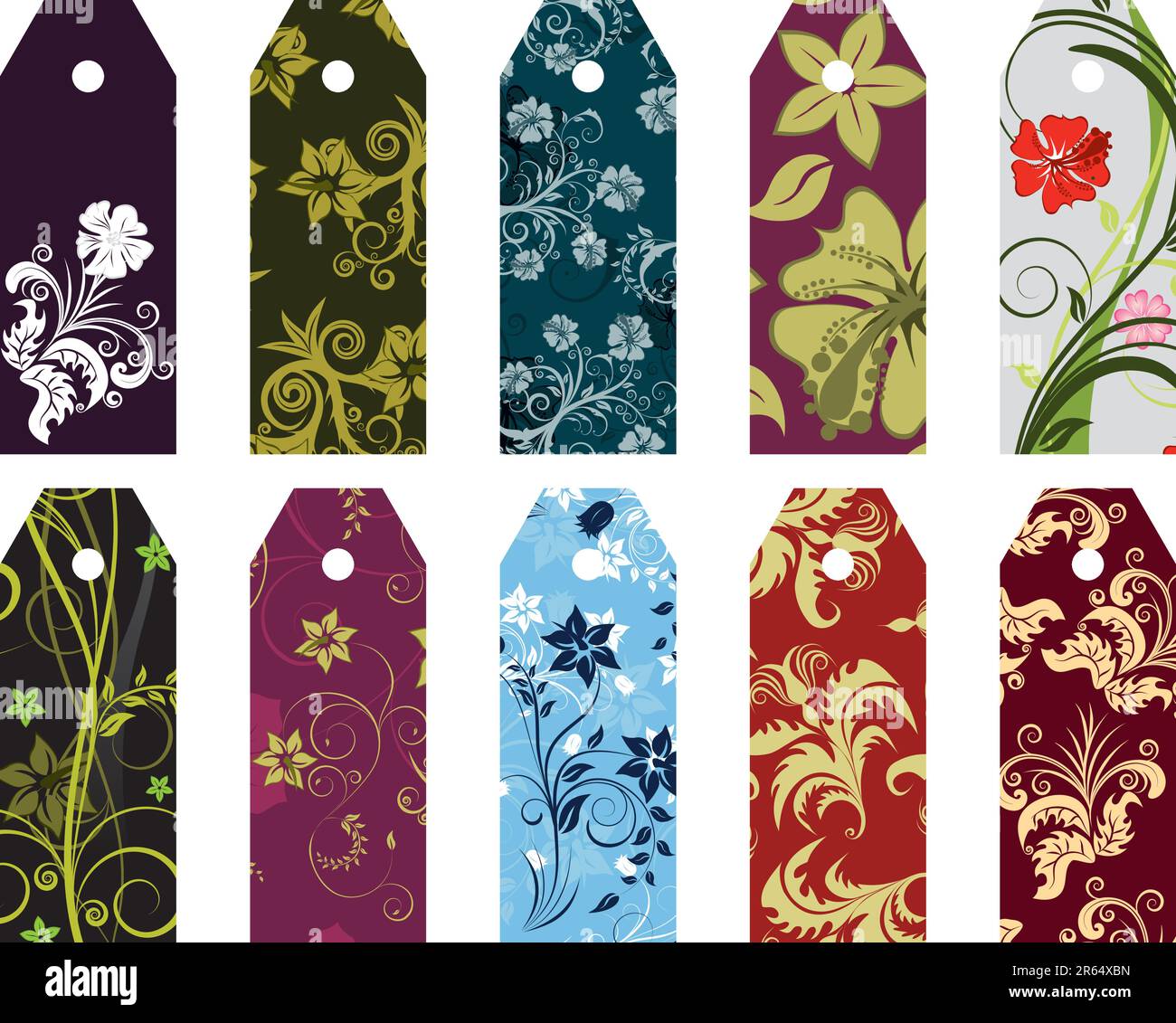 Set of ten vector floral bookmark labels Stock Vector Image & Art - Alamy