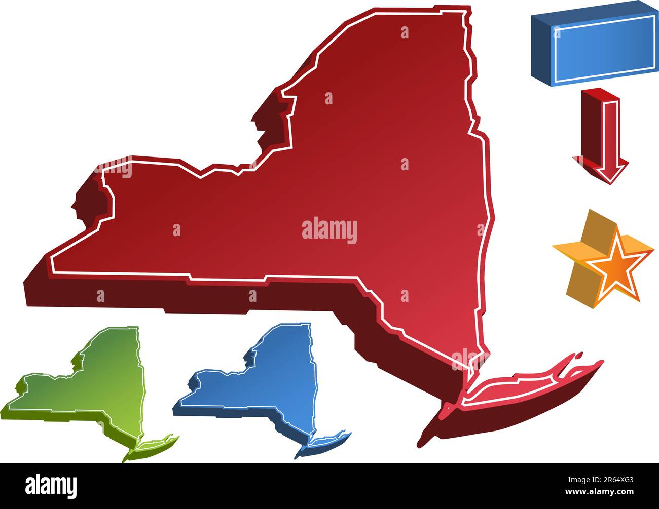 A 3D image of the State of New York Stock Vector Image & Art - Alamy