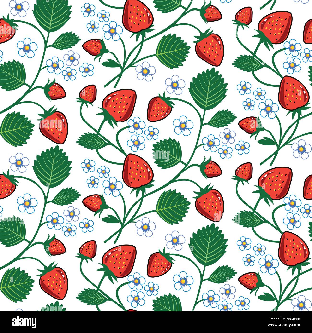 Seamless background of strawberries, repeating design, full scalable ...
