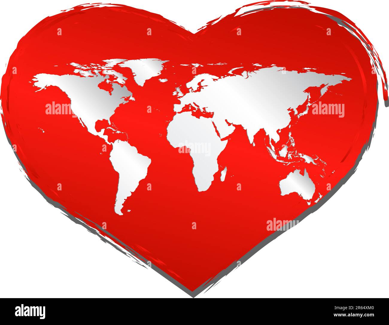 Heart shape with world map - In vector version all elements are ... Heart shape with world map - In vector version all elements are ...