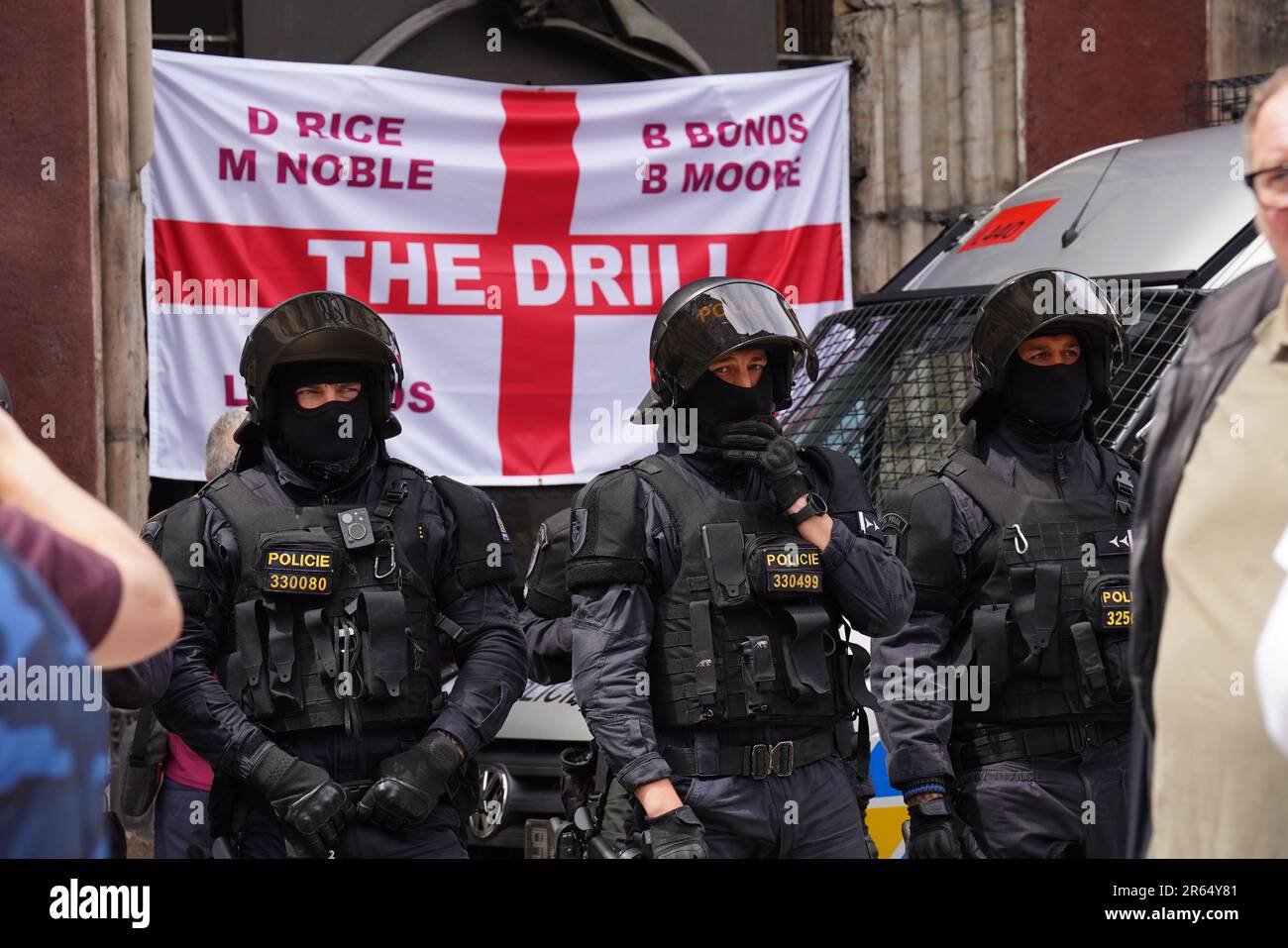 West ham fans riot police hi-res stock photography and images - Alamy