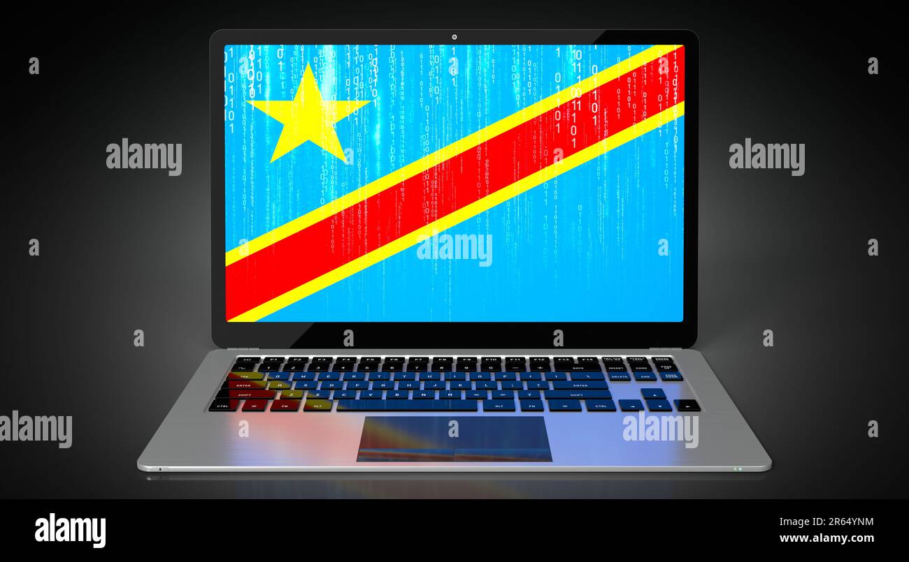 Democratic Republic of the Congo - country flag and binary code on ...
