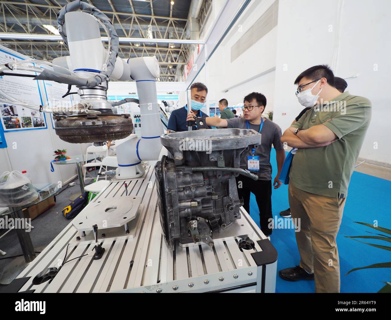 BEIJING, CHINA - JUNE 7, 2023 - Visitors look at an "auto parts visual ...