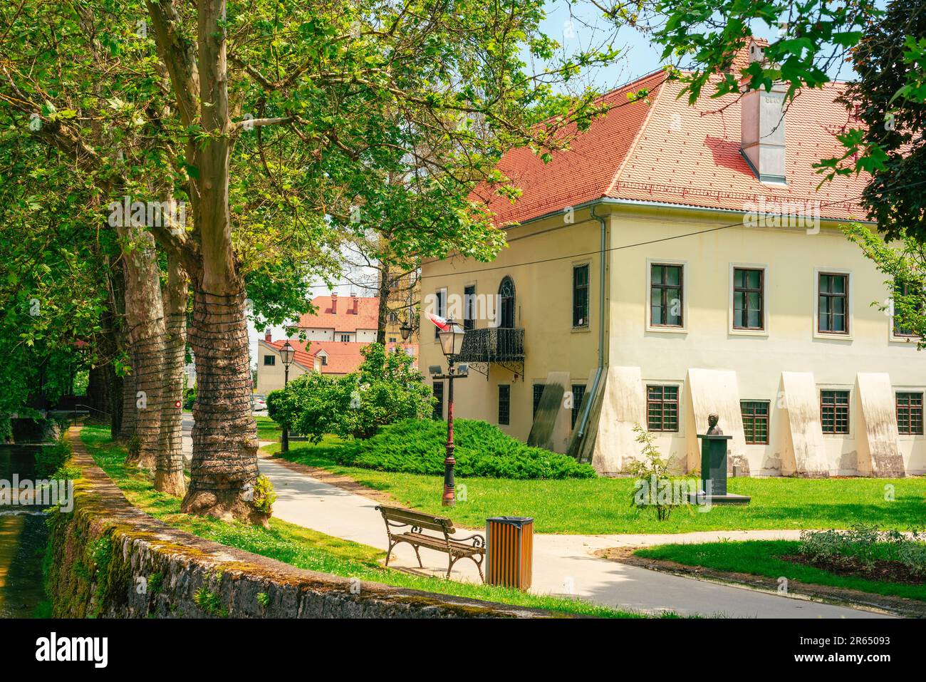 The old historical architecture and city park in Samobor, Croatia Stock ...