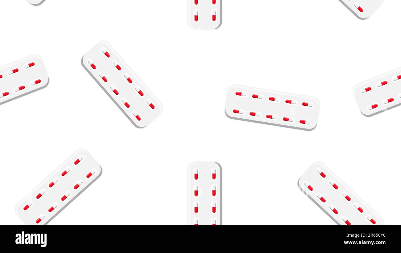 Seamless pattern texture of red and blue medical medicinal pharmaceptic ...