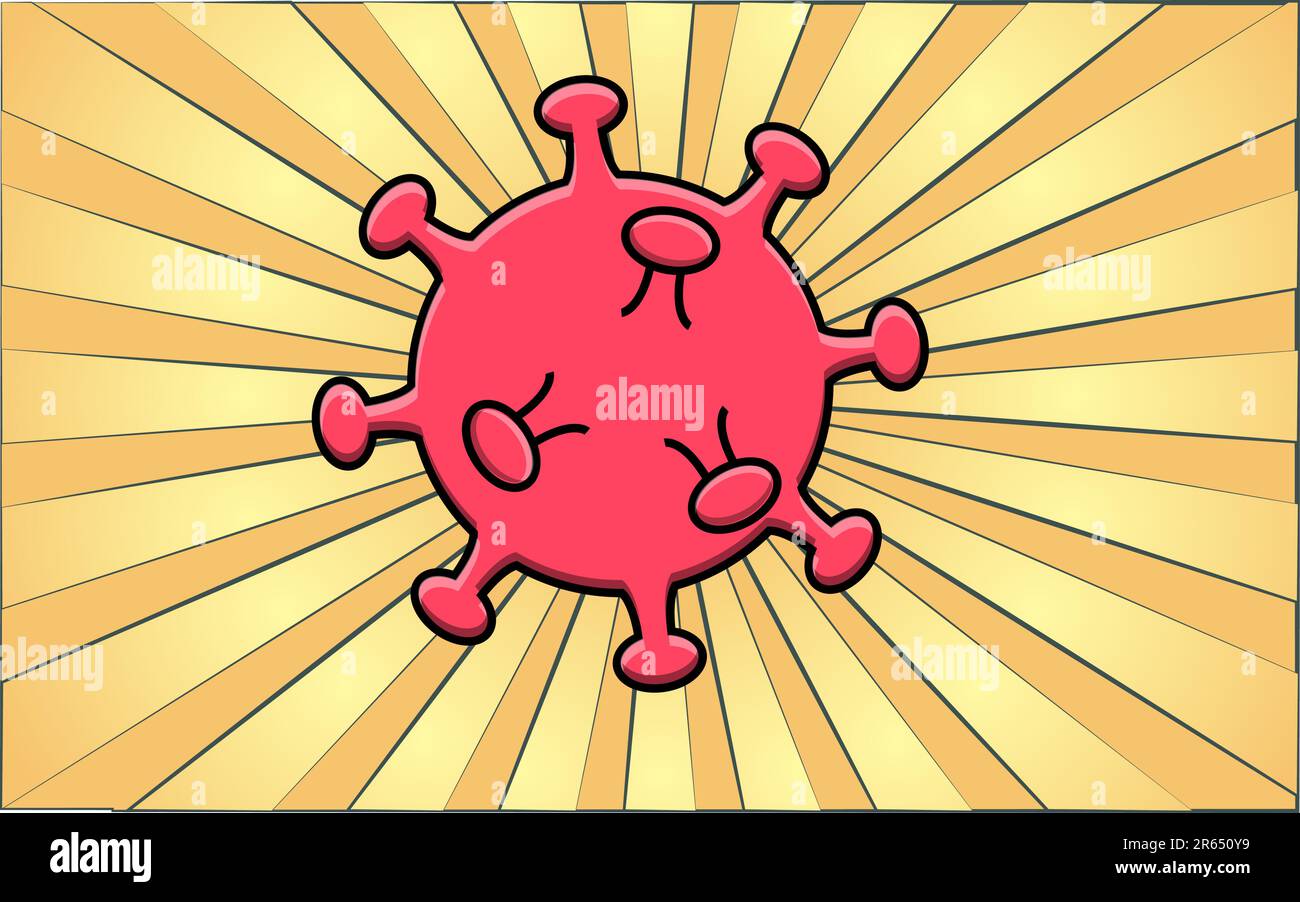 Red virus dangerous deadly epidemic pandemic of the microbe coronavirus ...