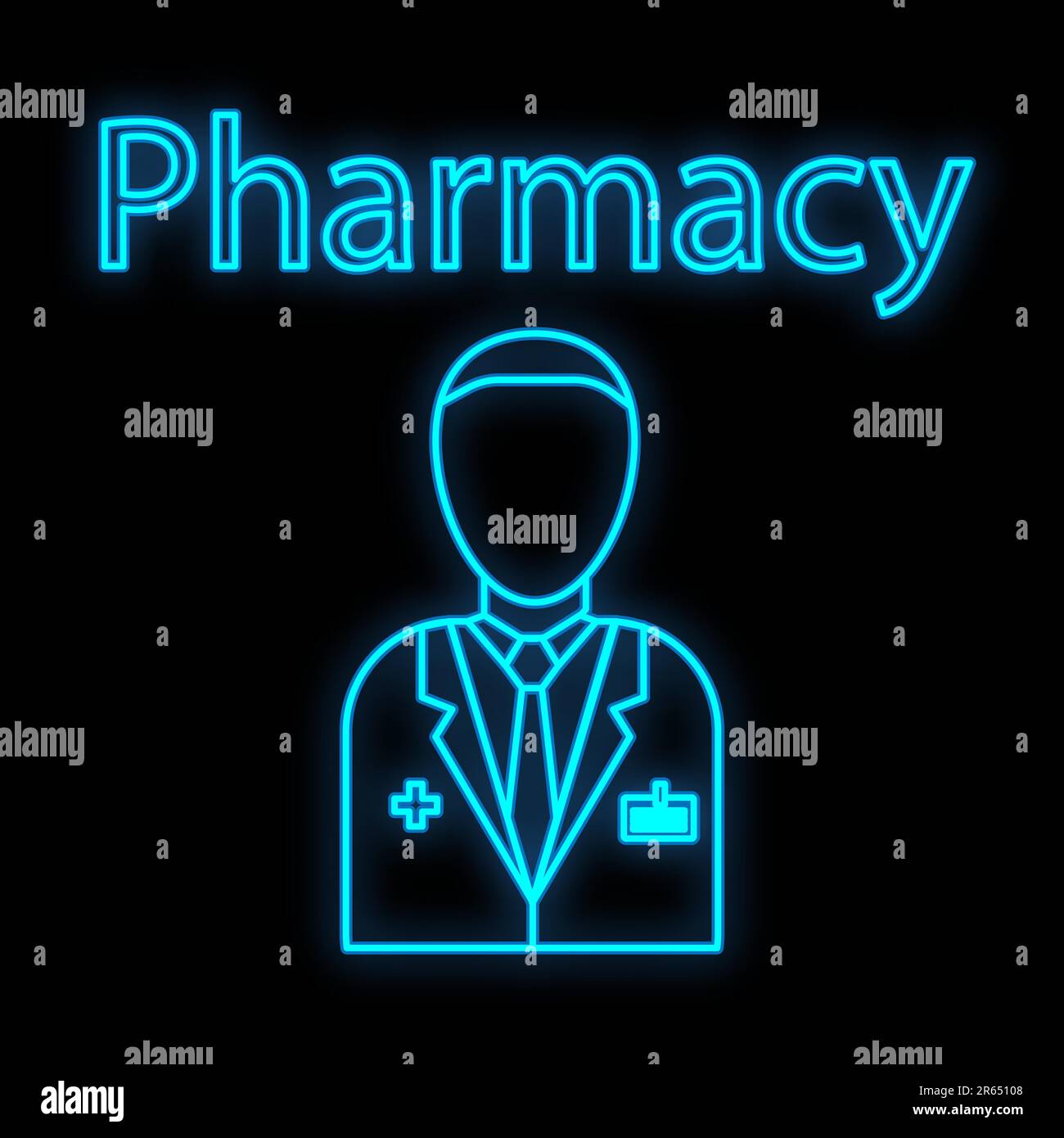 Medical staff neon glow Stock Vector Images - Alamy