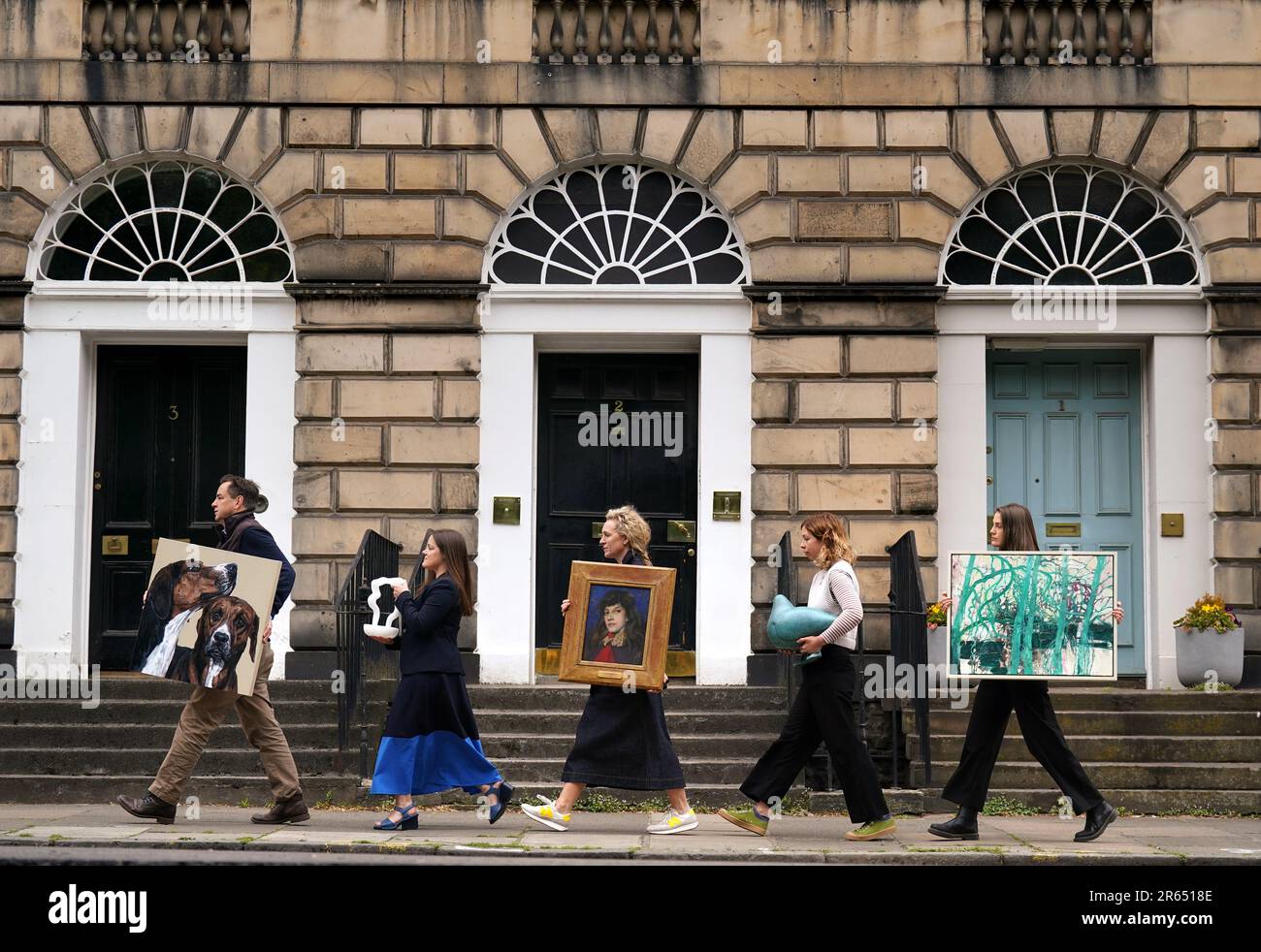 Staff from participating galleries Megan Burns from Open Eye, Lucy ...