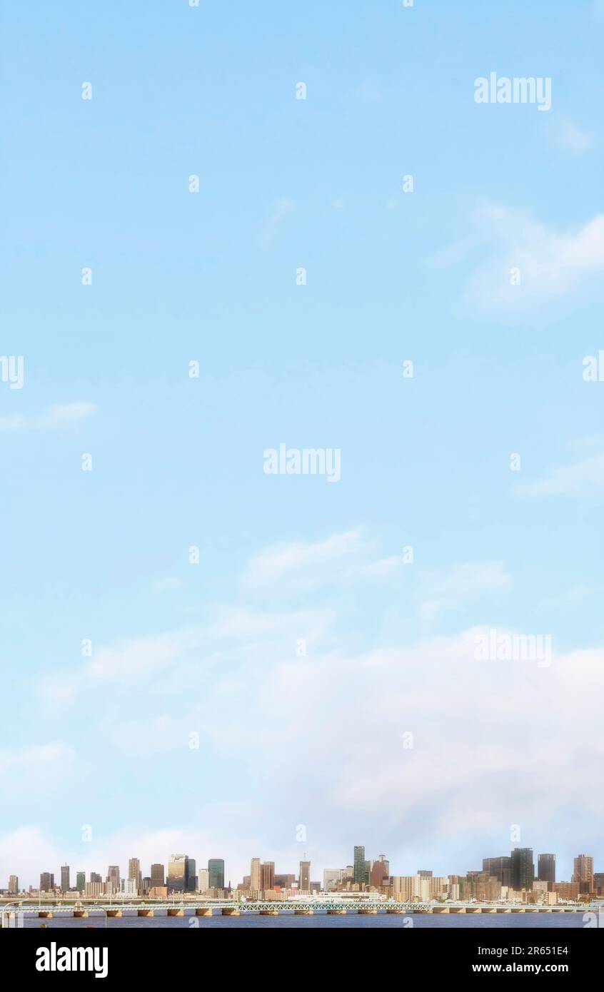 Osaka skyscrapers and blue sky Stock Photo - Alamy