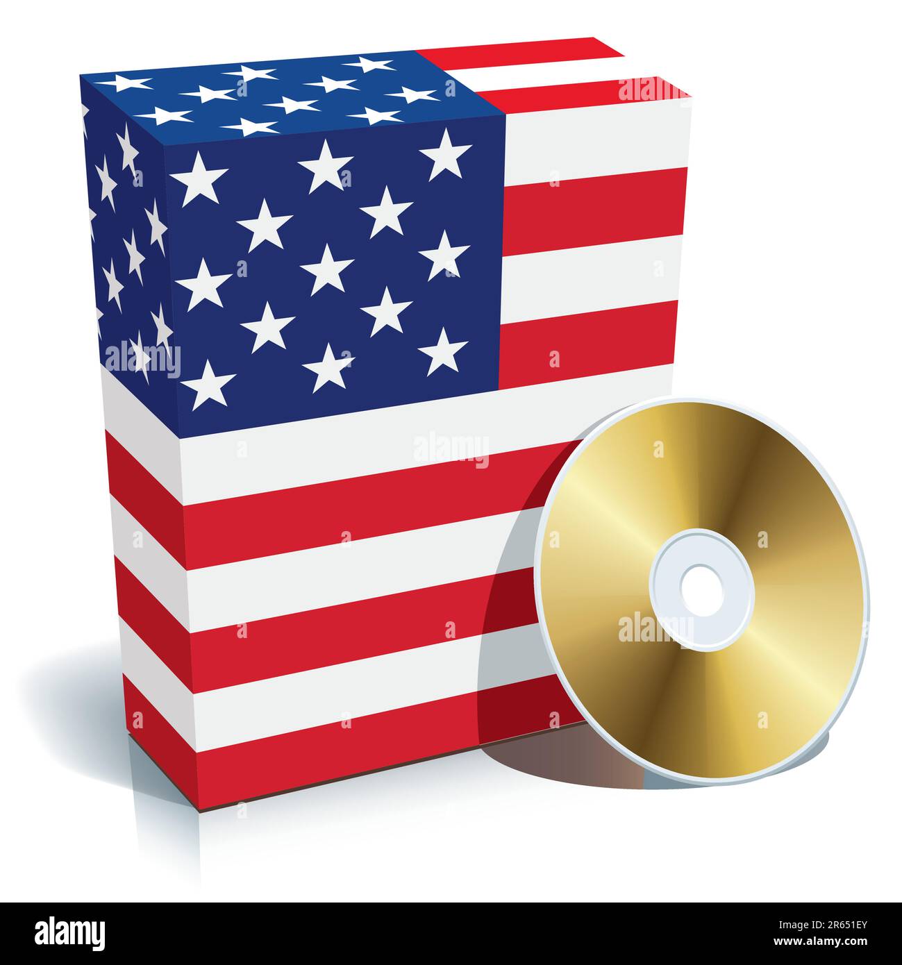 American software box with national flag colors and CD Stock Vector ...