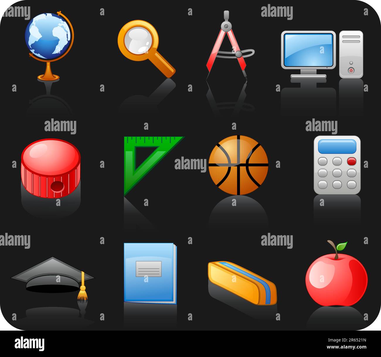 Black hat magnifying glass Stock Vector Images - Alamy