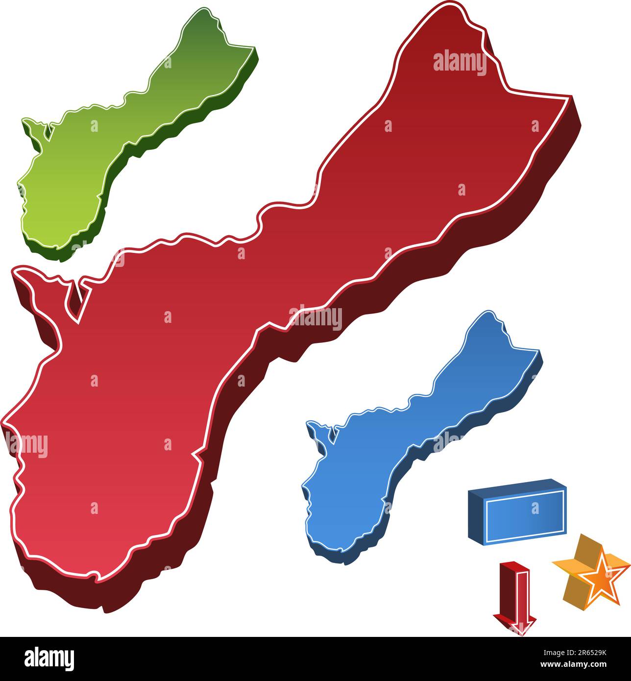 A 3D image of the island of Guam Stock Vector Image & Art - Alamy