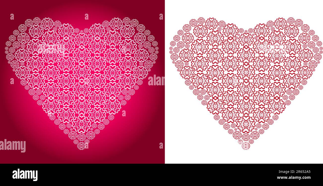Vector Lace Heart, very detailed pattern Stock Vector Image & Art - Alamy