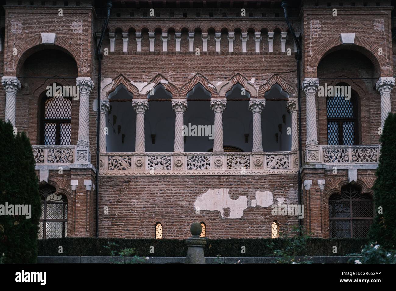 An architectural structure standing tall, featuring a lattice facade at ...