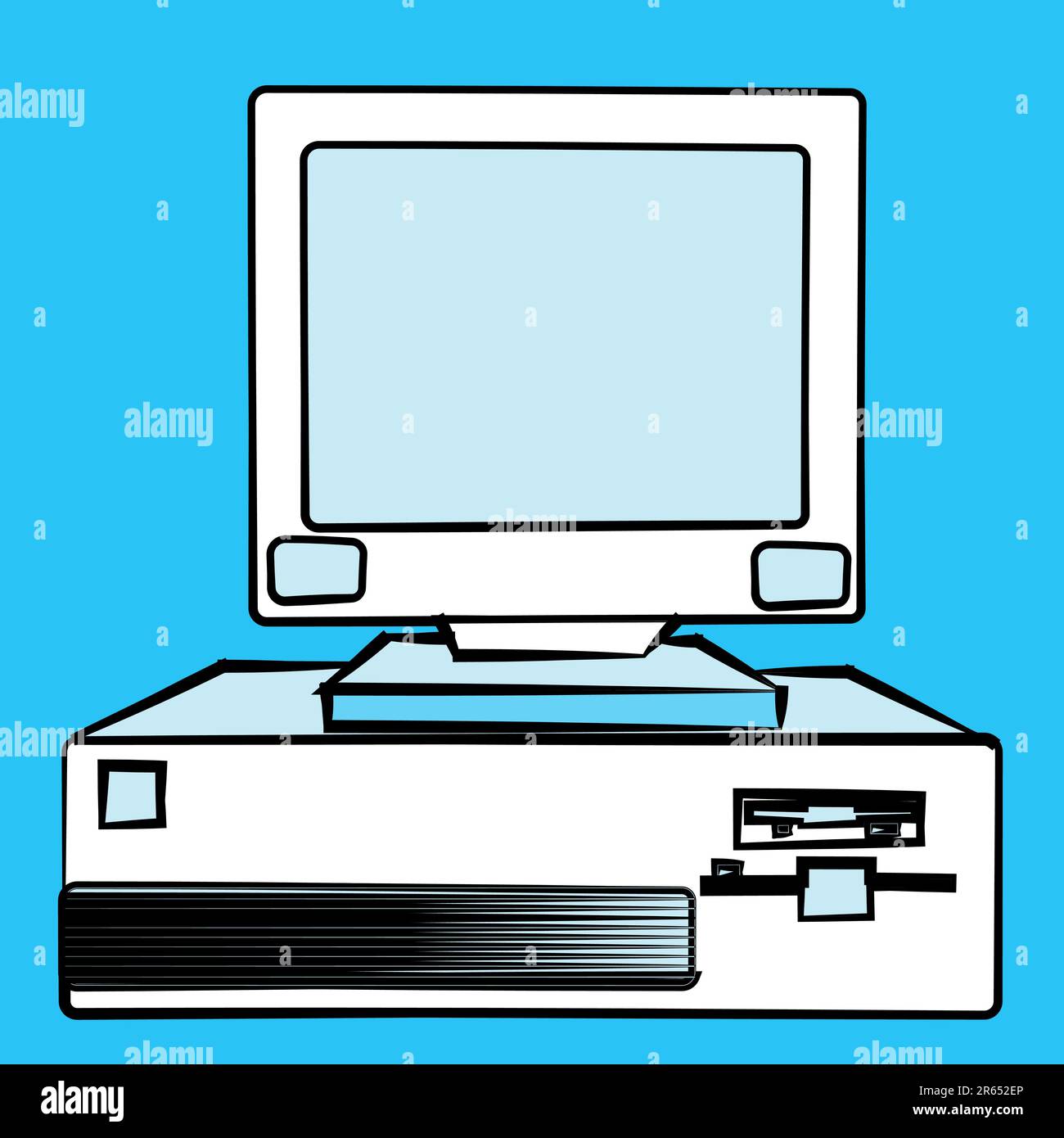 Old retro vintage antique hipster obsolete stationary personal computer ...