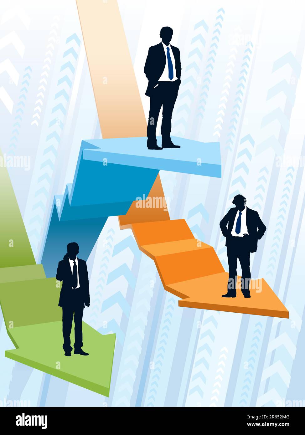 Businessmen are riding on large graphs, conceptual business ... Businessmen are riding on large graphs, conceptual business ...