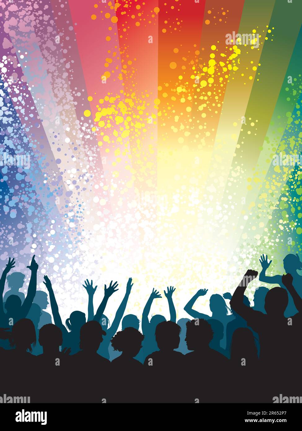 Concert crowd, a large group of cheering people Stock Vector Image ...
