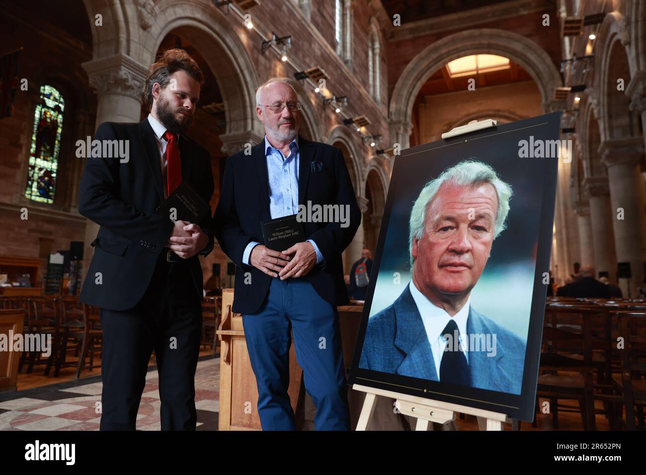 (left to right) Billy Bingham's grandson Patrick Lawlor, and son David ...
