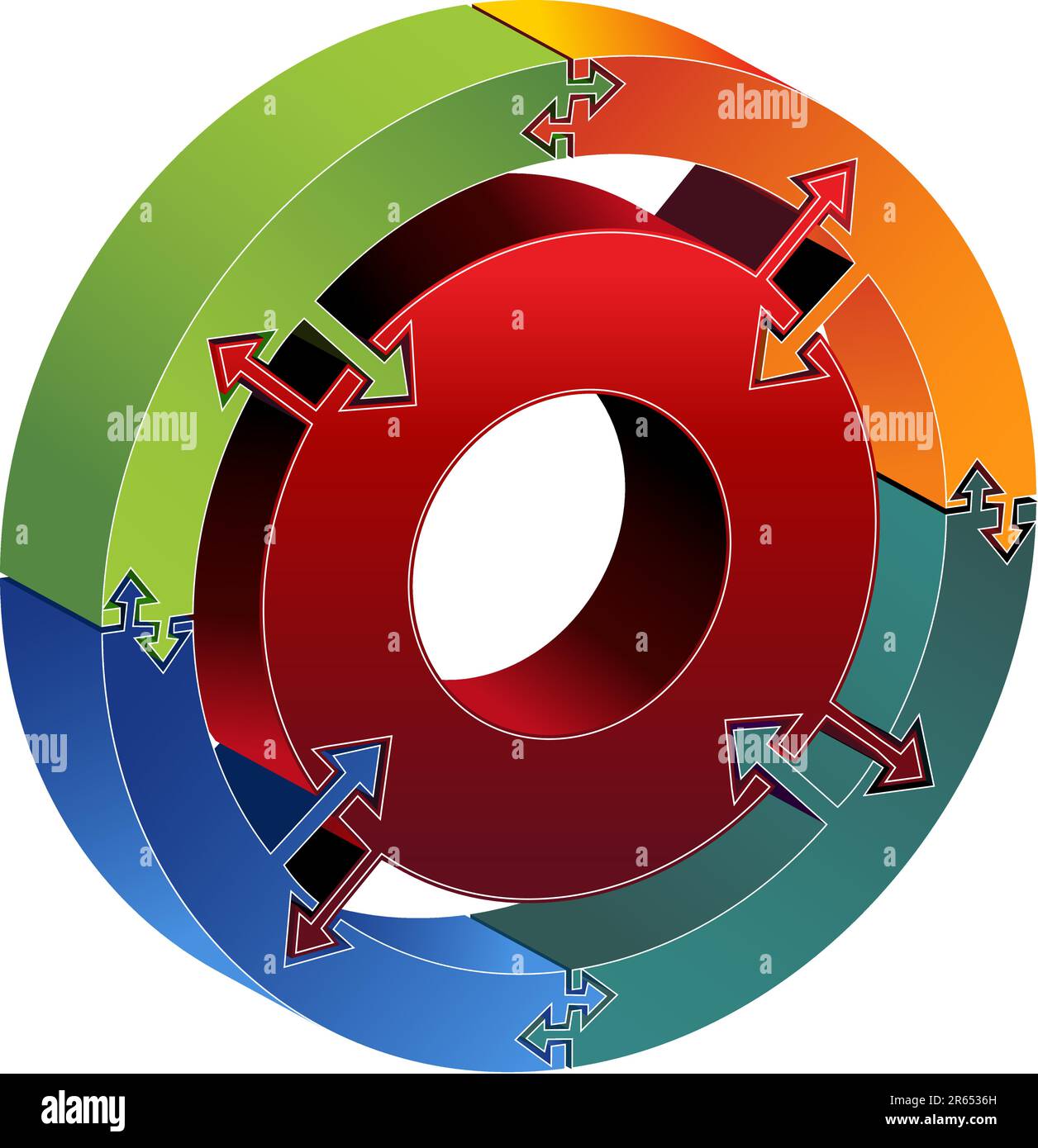 3D process circle diagram with rotating arrows Stock Vector Image & Art ...